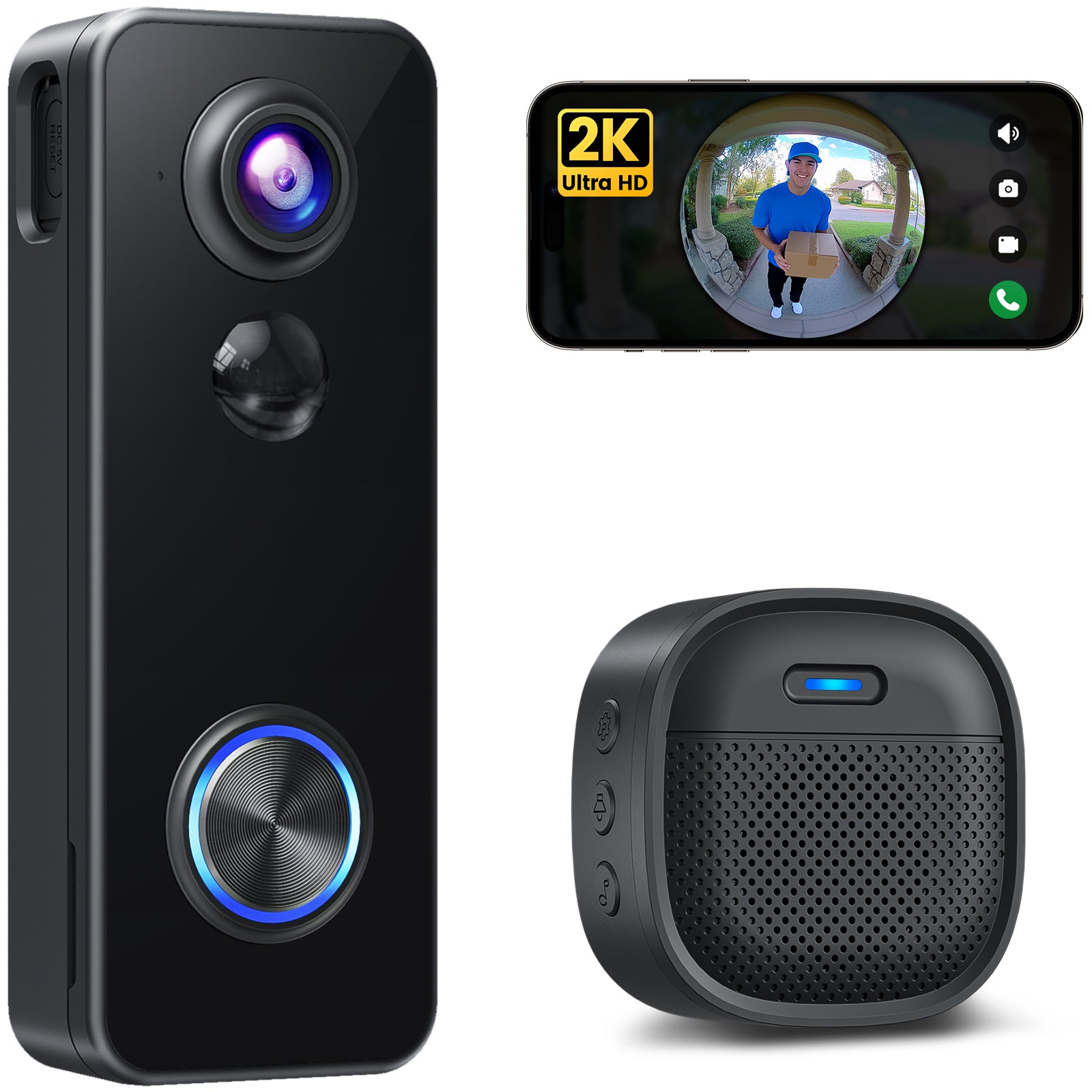 XTU J9 Plus 2K HD Video Doorbell Camera Wireless – XTUCAM